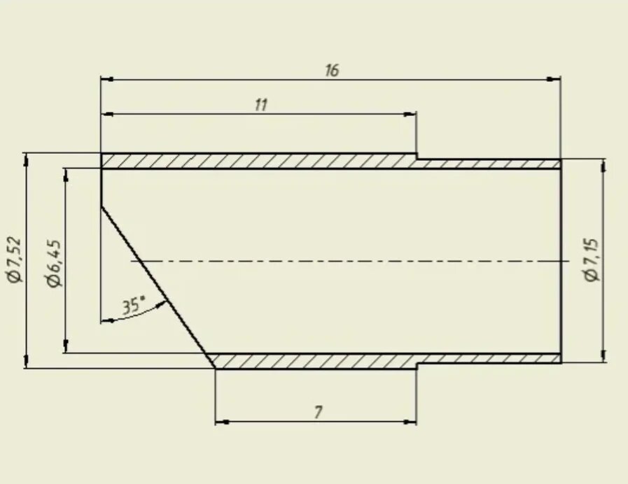 Керамический наконечник ректораскопа, 35 Degree, 16x7,52 мм