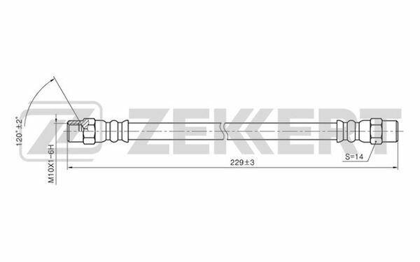 Zekkert Шланг тормозной задний для BMW 3 (E21 E30 E36) 75- 5 (E12 E28 E34) 72- 6 (E24) 76- 7 (E23 E32) 7