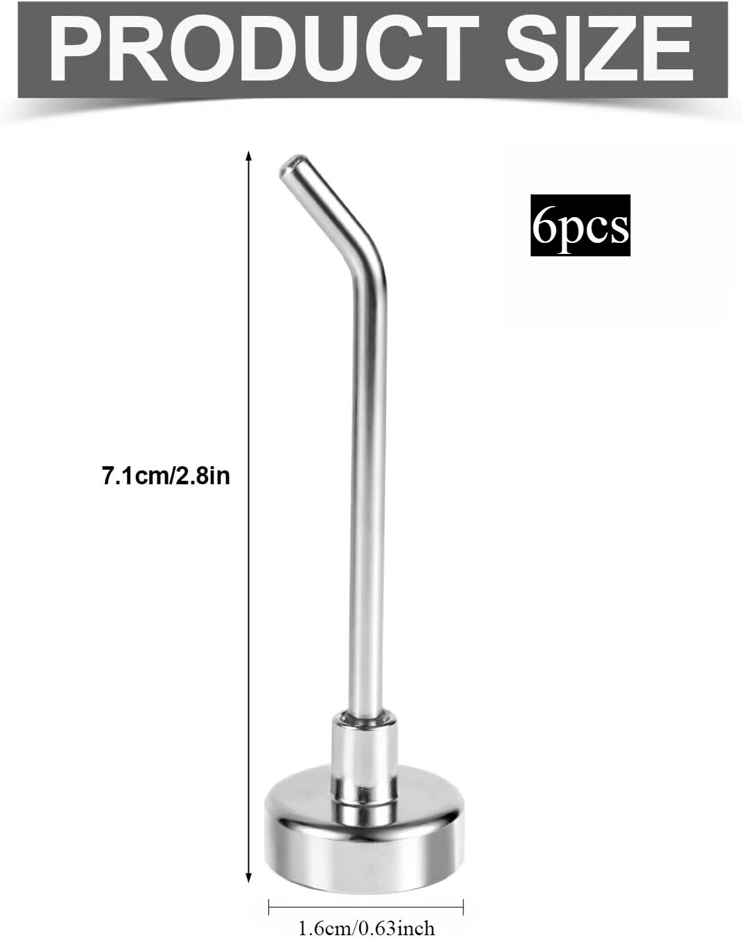 Магнитные крючки Silver 2.8" 6шт
