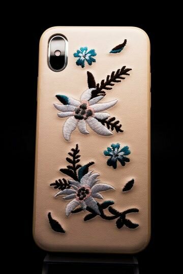 Чехол накладка для Apple iPhone X/XS Devia Flower Embroidery Case