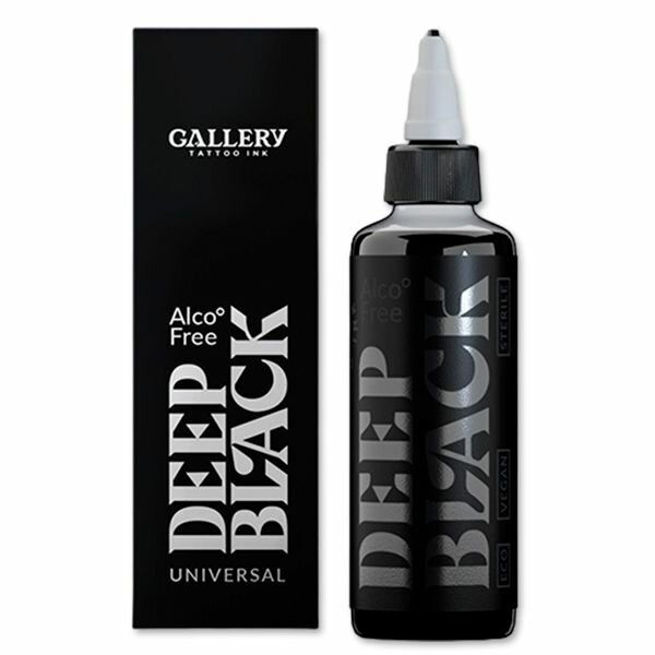 Краска для тату универсальная черная DEEP BLACK GALLERY TATTOO INK, 100 мл