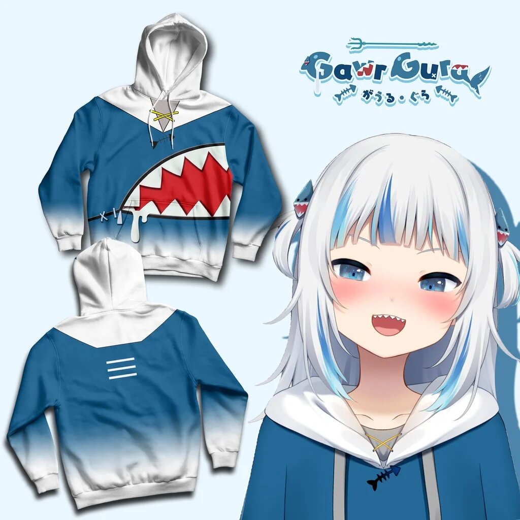 Gawr Gura Худи 3D, XL, Цвет: DHZ8J2525111