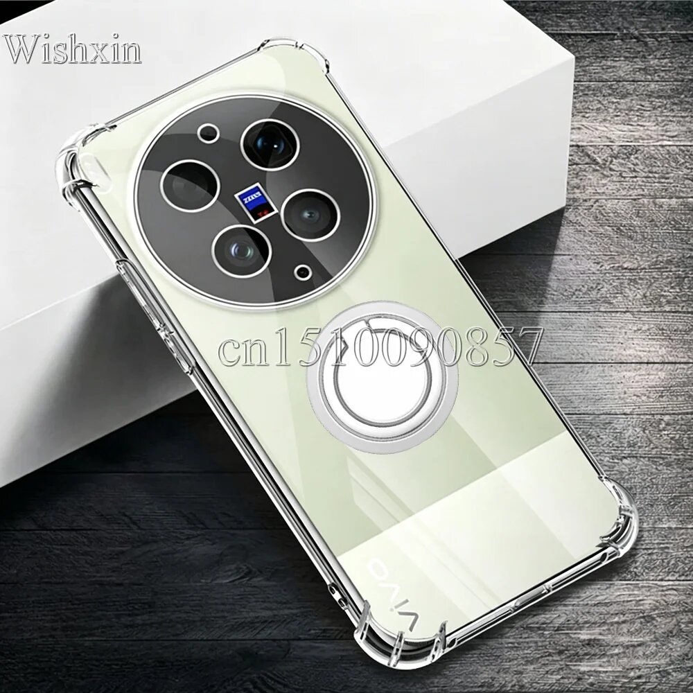 Чехол VIVO X300 Clear Silver Ring с кольцом