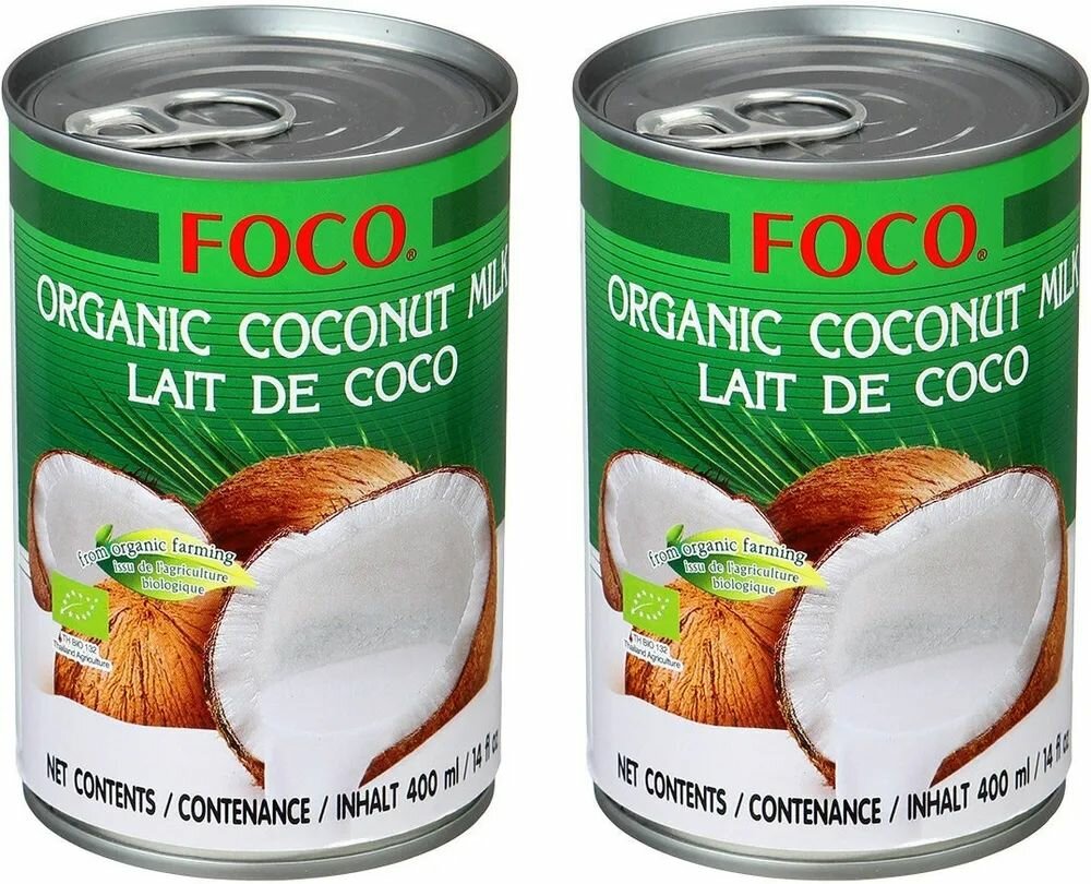 Органическое кокосовое молоко FOCO, 0,4 л х 2 шт