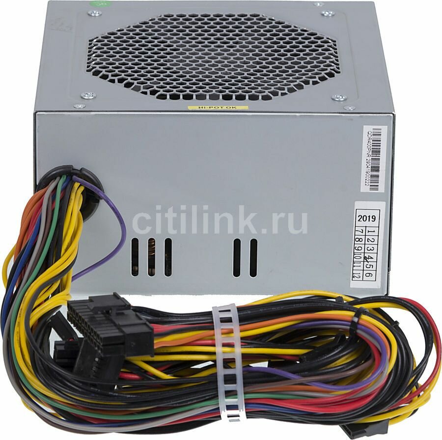 Блок питания QDION QD400-PNR (qd-400-pnr) серый - 400 Вт, ATX 24-пин, 4 pin + 4 pin CPU, 3 SATA, 1 x PCI-E 6/8-пин