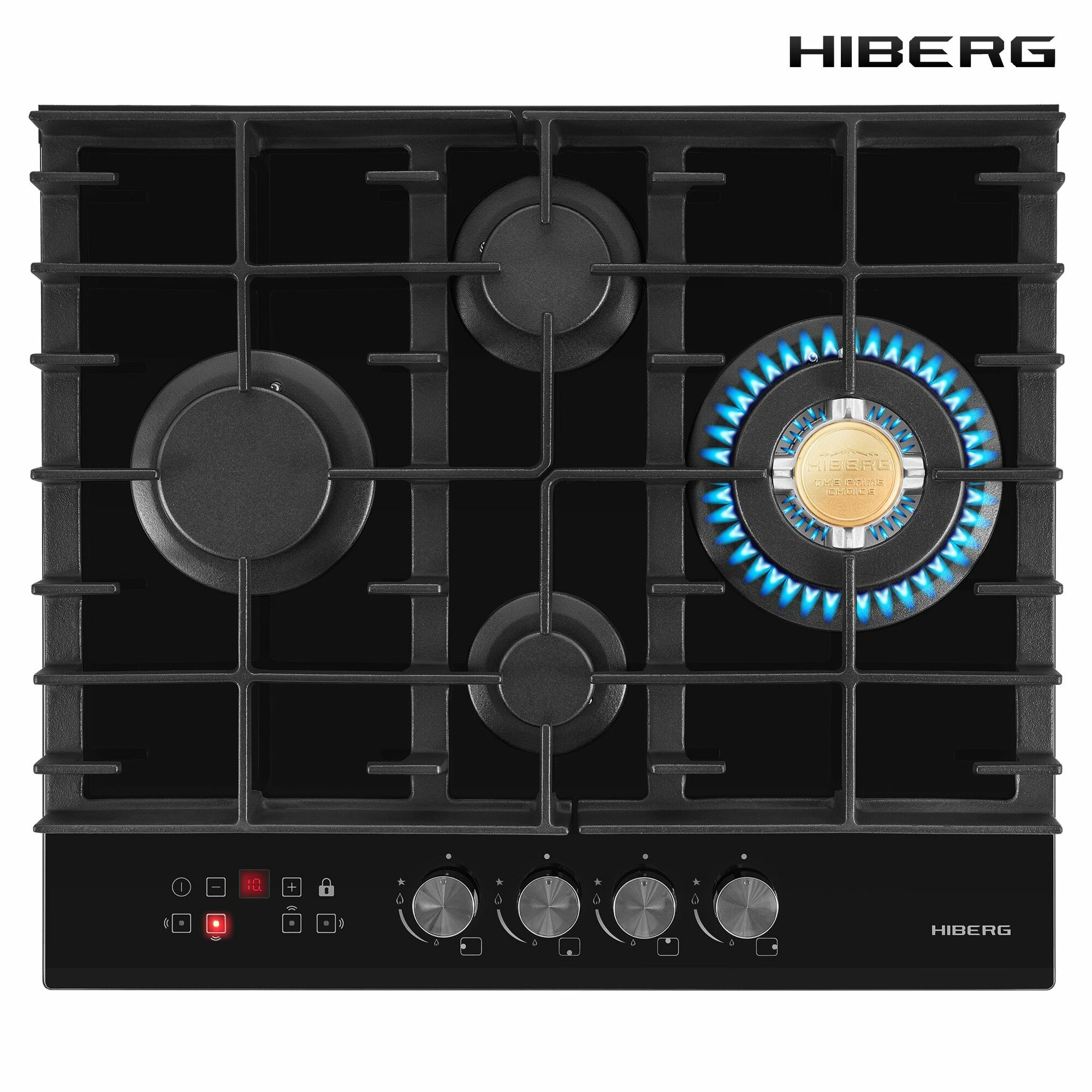 Газовая варочная панель 58*51 HIBERG VM 6145 B с таймером отключения газа