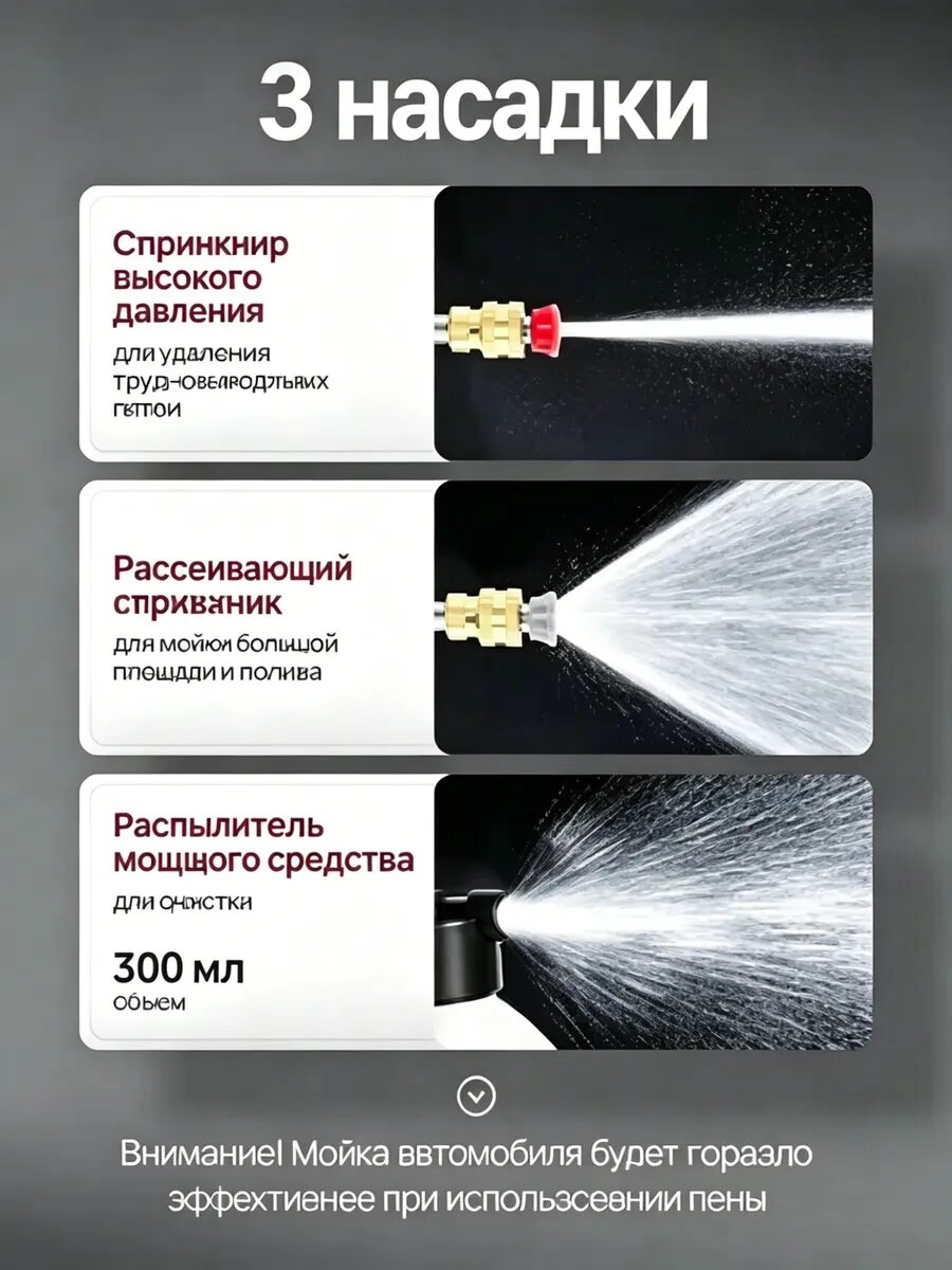 Мойка высокого давления, для автомобиля, забор воды из ёмкости, 40 бар, 2 аккумулятора