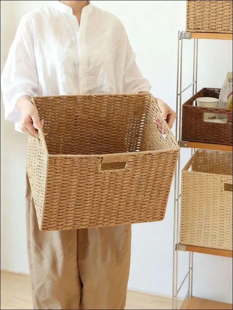 Корзина для хранения длина 38 см, ширина 26 см, высота 24 см.