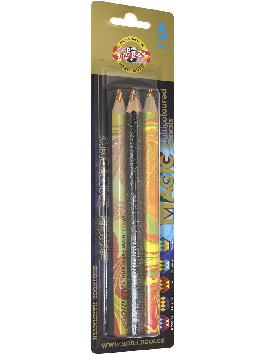 Многоцветные карандаши Jumbo Magic, 5 цветов