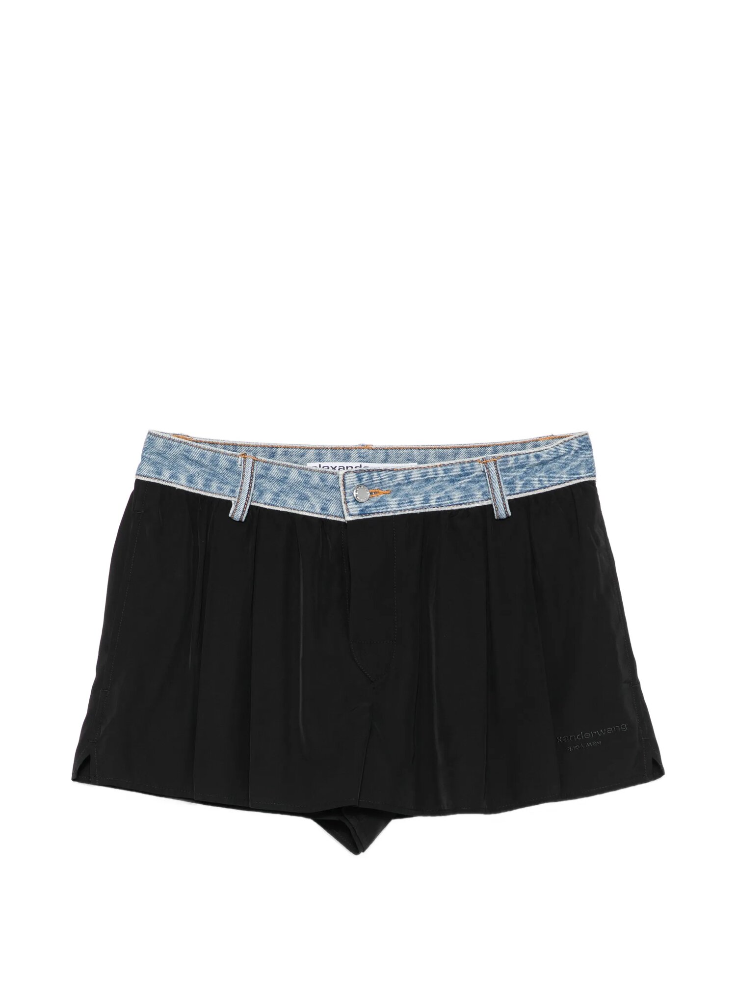 Шорты Denim-waistband pleated shorts