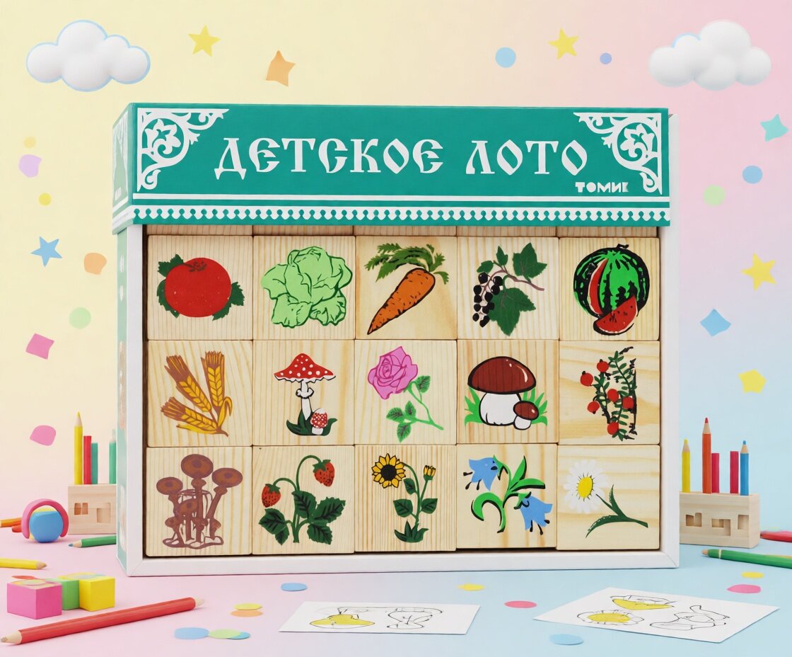 Игра настольная Томик "Растительный мир", деревянная, до 6 игроков, 15 мин, развитие моторики