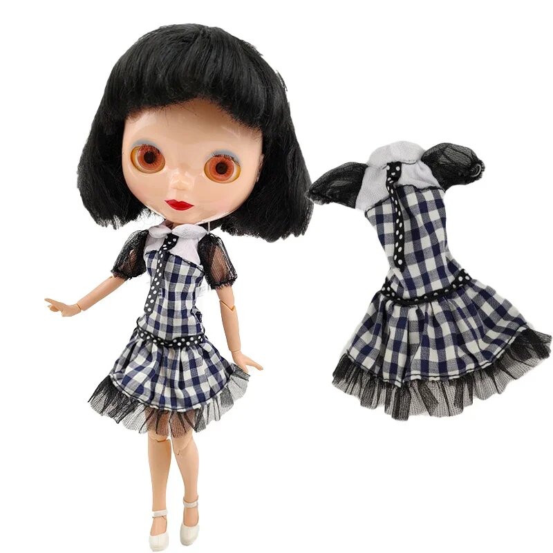 Платье для куклы Neo Blythe Темно-синий, No.14 dress