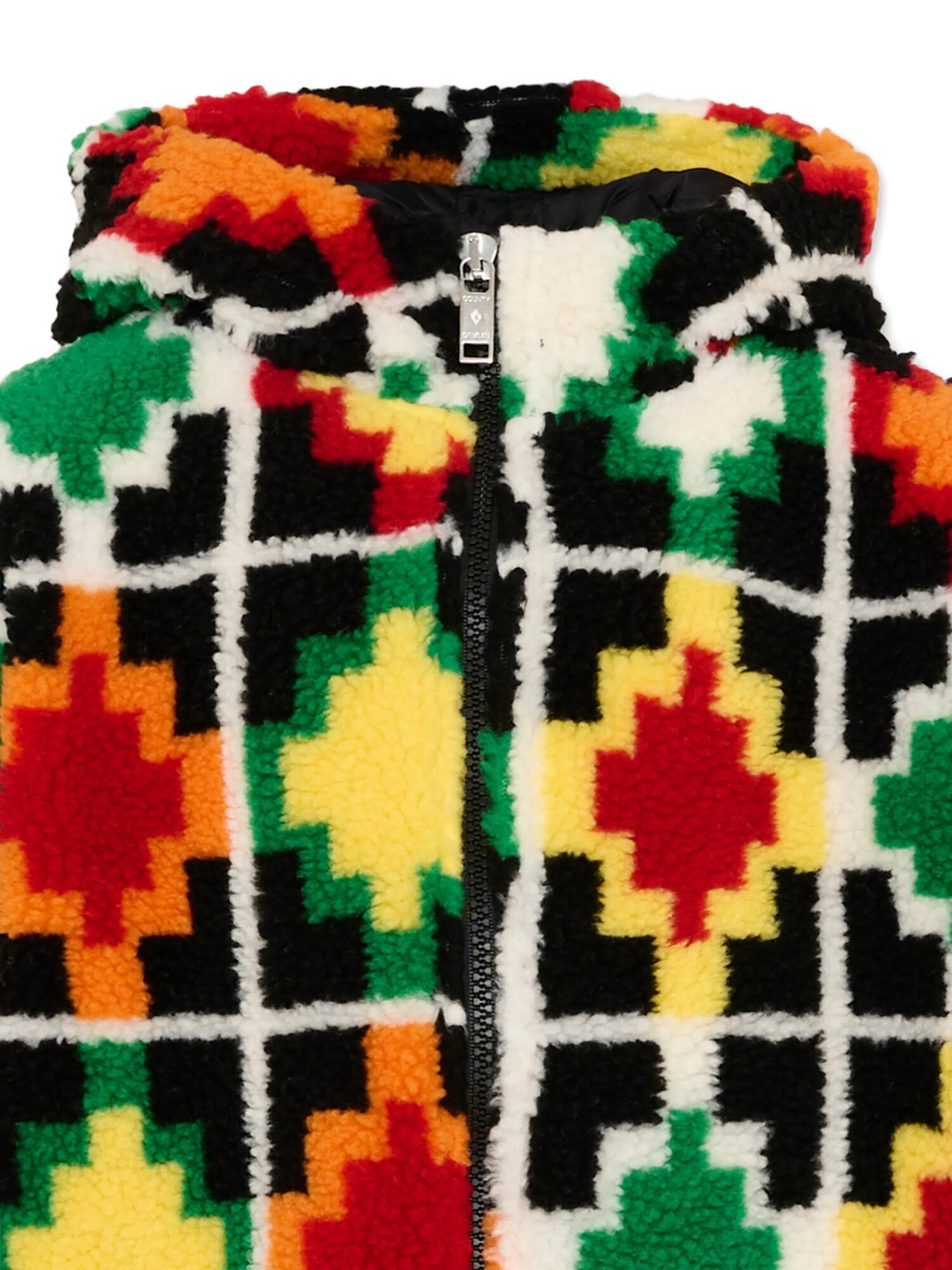 Куртка Geometric-pattern hooded jacket, размер 12 лет, бежевый/белый — фото 1