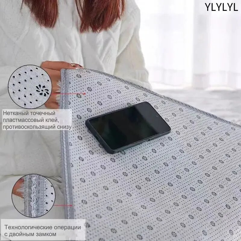 Коврик прикроватный зеленый 140x200 см для спальни