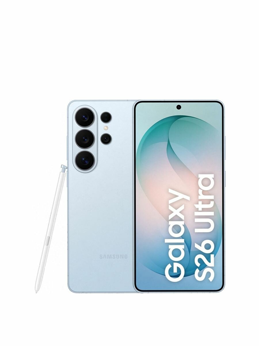 Samsung Смартфон Samsung Galaxy S26 Ultra (Sky Blue) 12/512 ГБ, Nano-SIM, eSIM, голубой