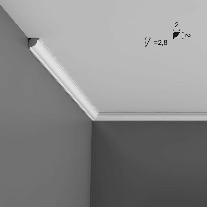 Карниз Гладкий Orac Decor CX132 Д200xШ2xВ2 см Лепнина из Дюрополимера / Орак Декор.