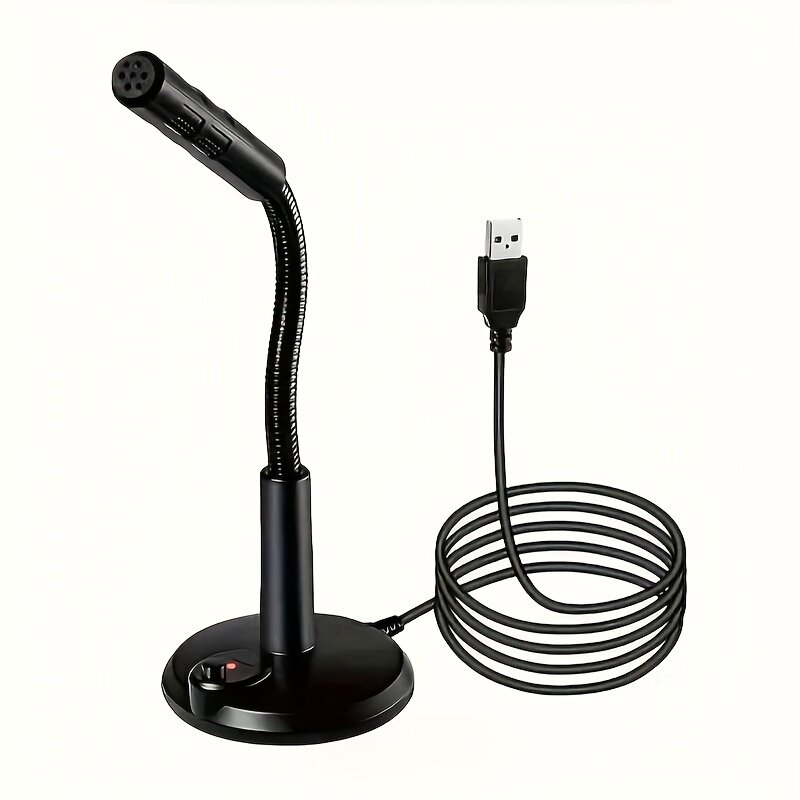 USB-микрофон настольный всенаправленный для ПК и ноутбука, 3.5 мм, для игр, записи, общения, пения и конференций