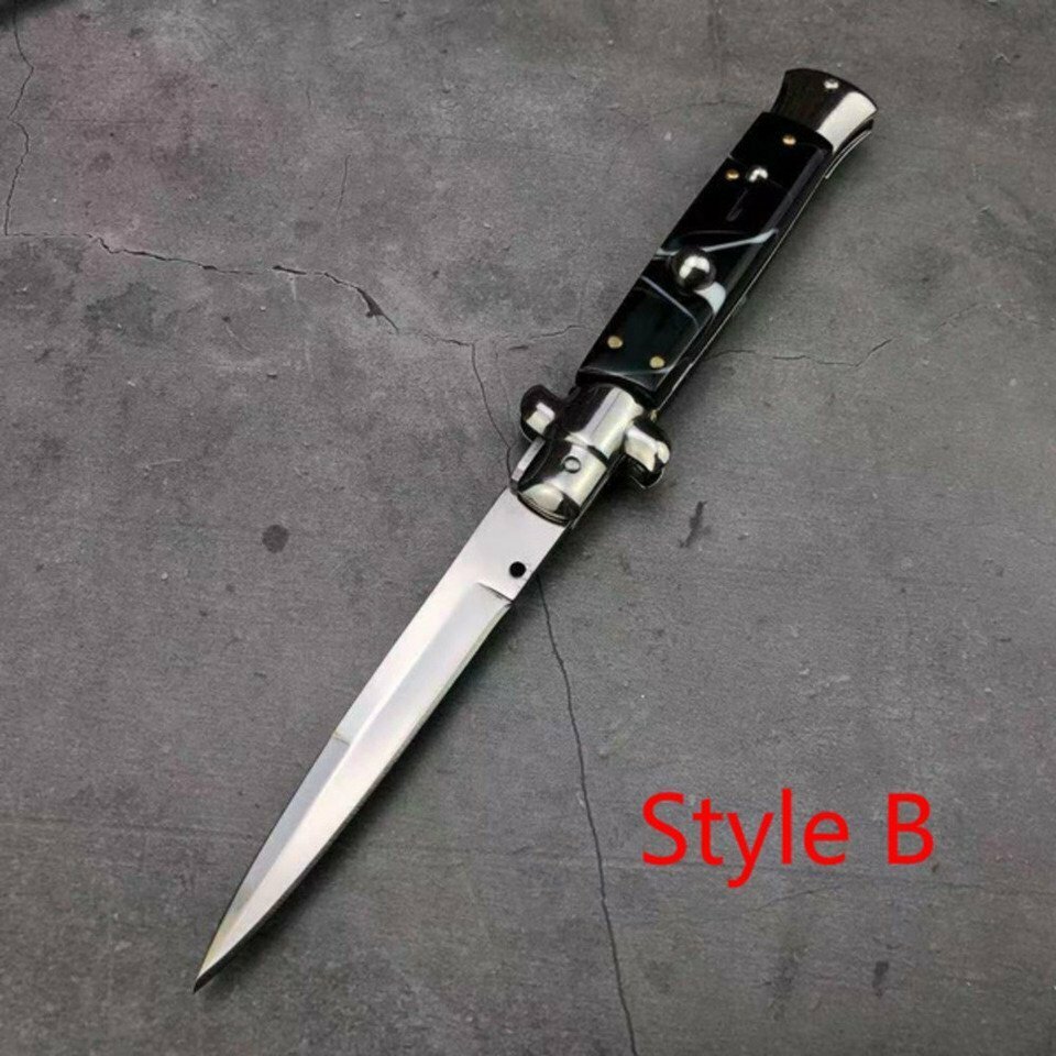 Новый AKC ITALY Пружинный нож-автомат от Билла ДеШивса, модель Stiletto, с функцией быстрого открытия, тактический инструмент для кемпинга.