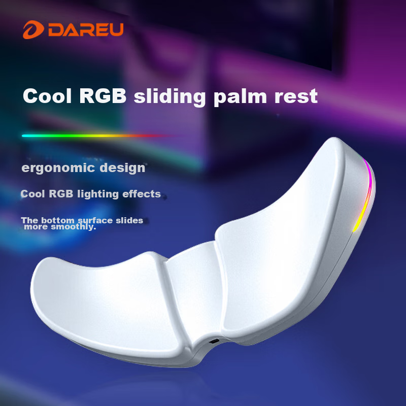 DAREU PE-X1 RGB Скользящая подставка для ладони клавиатуры и мыши 99x39.5x16.5 мм игровая поддержка запястья белый