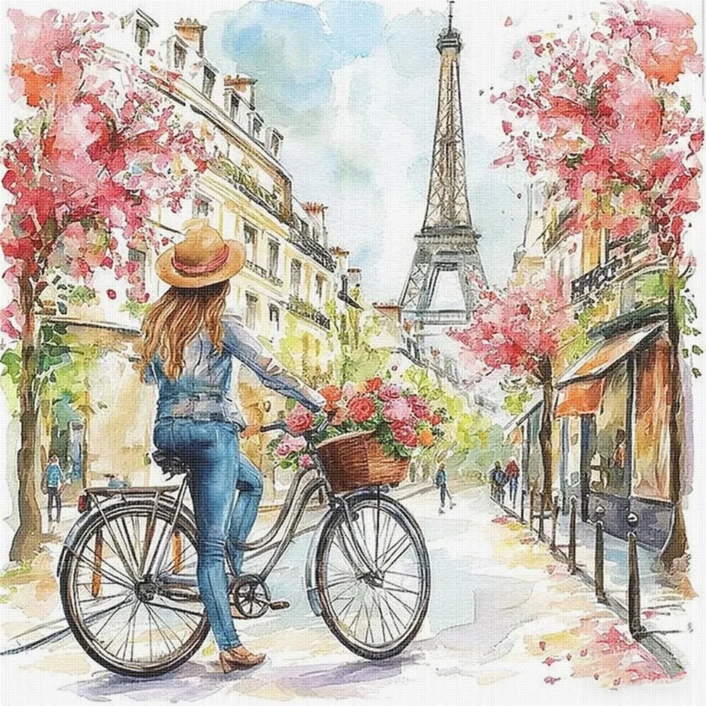 Набор для вышивания крестиком European Girl , 45 45 см, DIY, бисер (11 цветов)