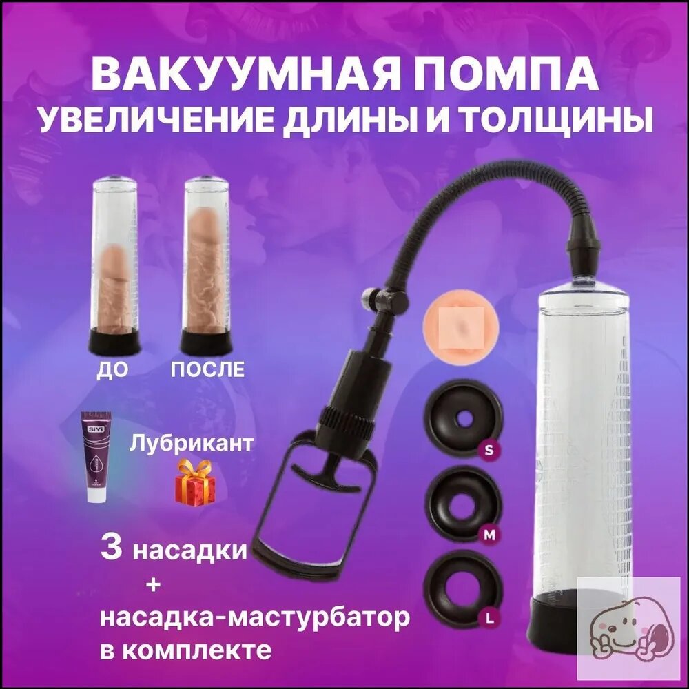 Вакуумная помпа для члена, насос для увеличения члена и продления эрекции. Секс игрушки для мужчин, мастурбатор