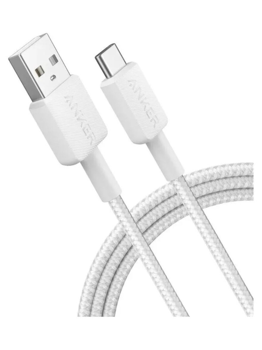 Кабель Anker 322 USB-A - USB-C, 1м, белый — фото 1