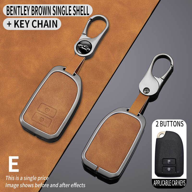 E-style Smart 2-кнопочный бентли коричневый ключевой брелок с круглым замком для авто