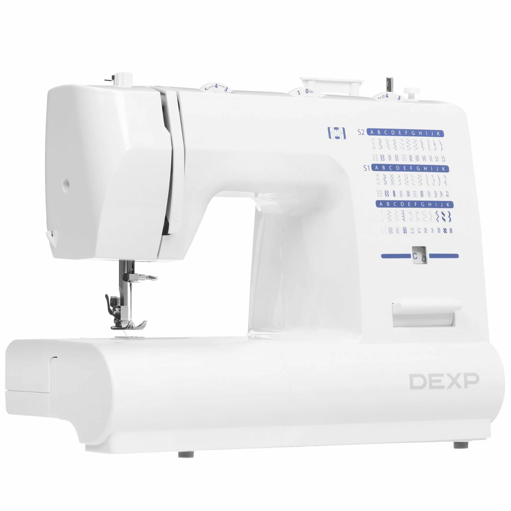 Швейная машина DEXP SM-6800W, вертикальный качающийся челнок, 68 швейных операций