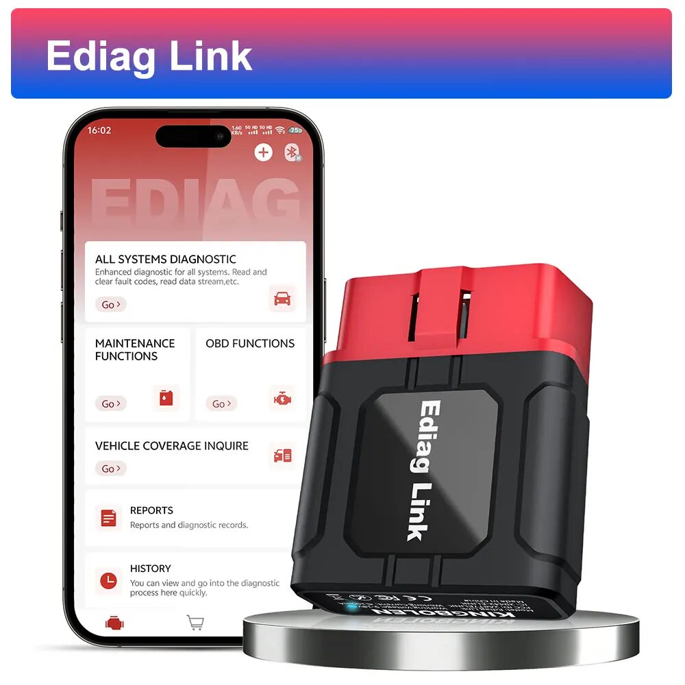 Сканер Kingbolen Ediag Link All System OBD2 с двунаправленной связью, 10+ функций сброса, Ediag link