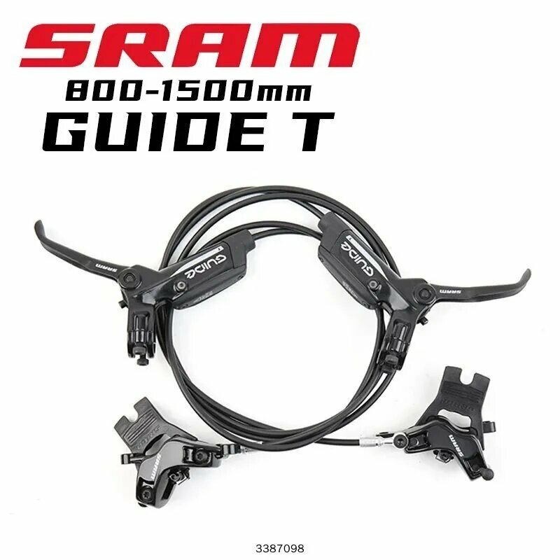 1 единица 4-поршневой гидравлический дисковый тормоз SRAM GUIDE T, одлина 1500 мм