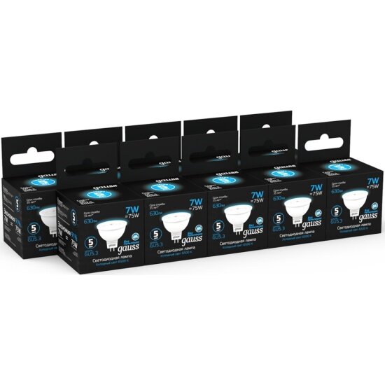 Светодиодная лампа Gauss MR16 7W 630lm 6500K GU5.3 LED