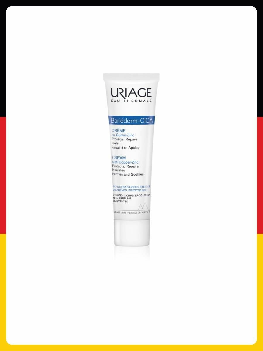 Крем для тела Uriage Bariederm Cica-Cream with Copper-Zinc Repair Cream with Copper and Zinc with Panthenol, 100 мл