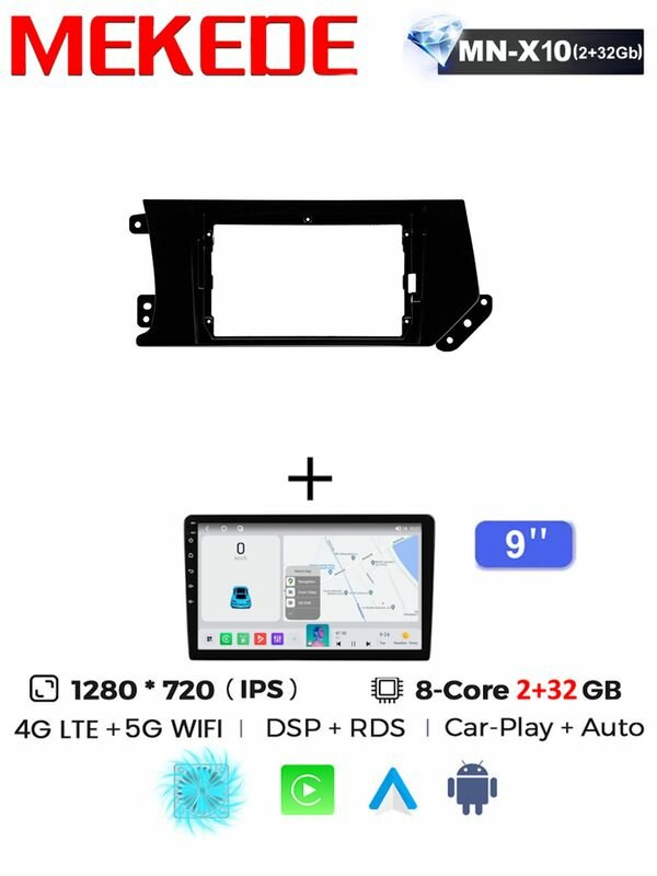 Магнитола 9" Mekede MN X10 Pro 2/32 Gb GREAT WALL Hover Haval F7 F7X 2019-2020 carplay