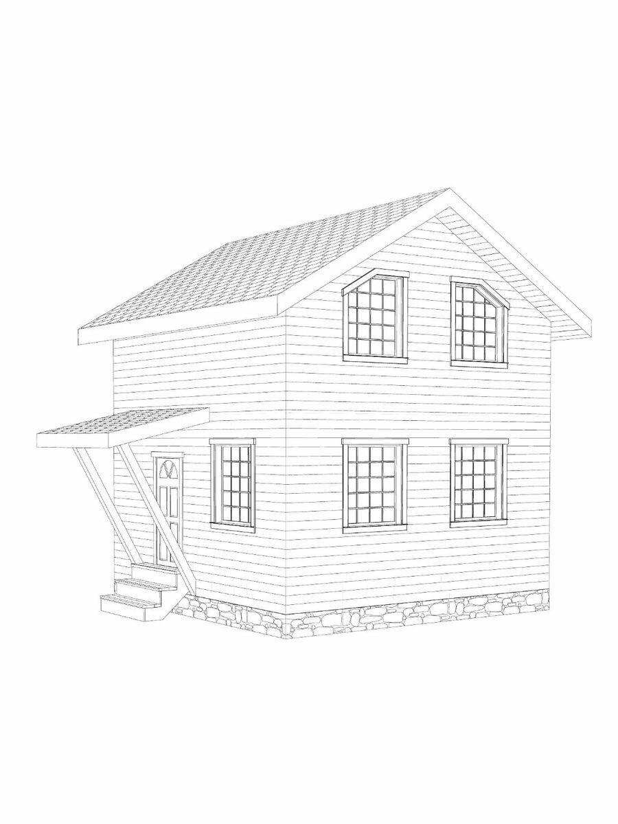 Проект дома ИЖК 72м2 2 этаж, каркас, мансардный, формат QR-код от Domsipstroy