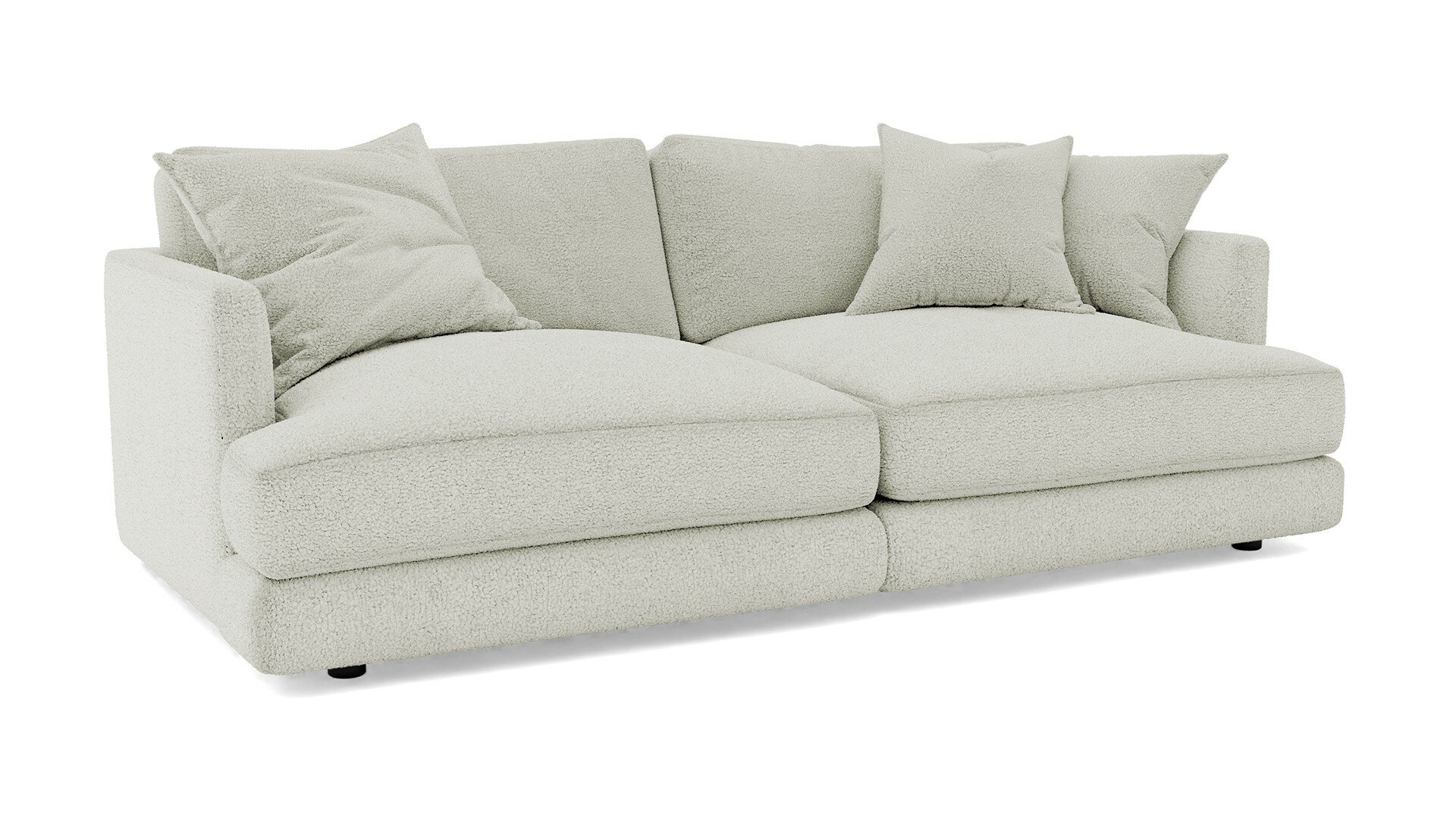 Диван Ибица 2 Camel 01 NEW 212x105x87 см, светло-бежевый Букле, еврокнижка GOODFORM