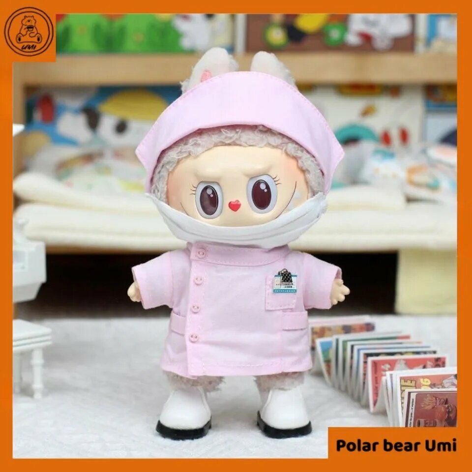 Форма врача и медсестры для куклы 17 см лабубу, без куклы и обуви