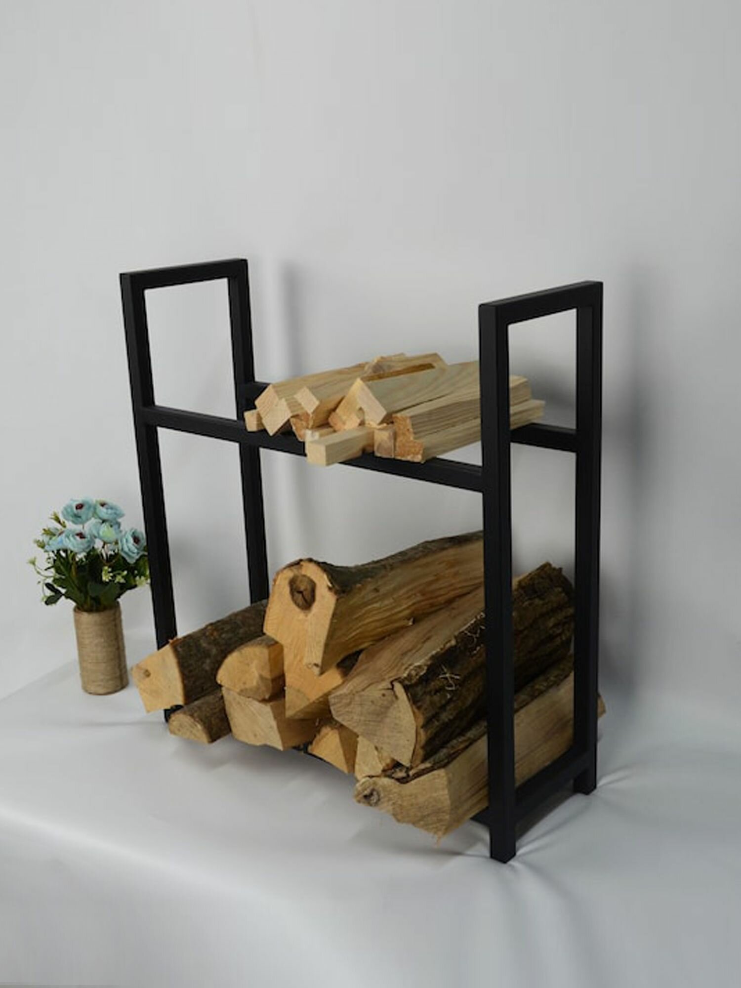 Металлическая дровница LOFT каминный дровник 74*23*51