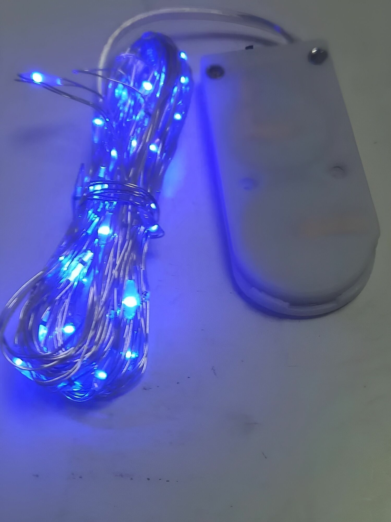 Гирлянда светодиодная, на батарейках, синяя, 5 м.