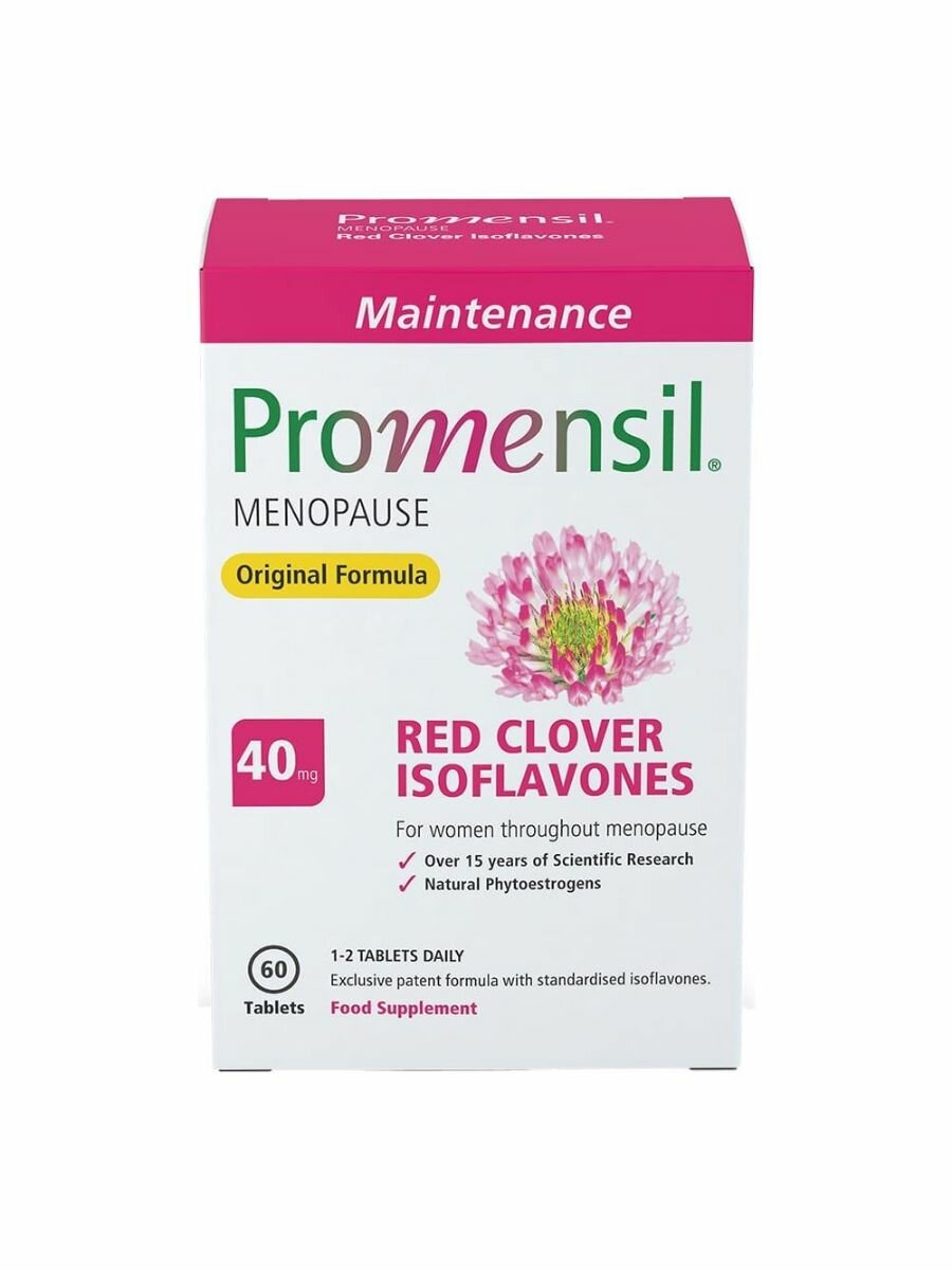 Promensil Menopause Double Strength, Комплекс для поддержки женского здоровья в период менопаузы, 60 таблеток