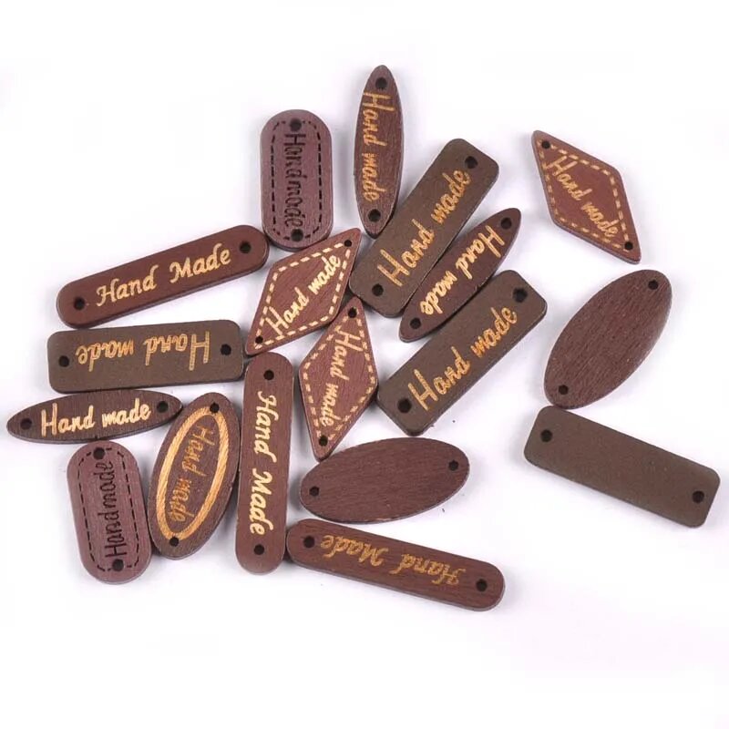 Деревянные бирки для скрапбукинга 50 шт. Коричневый, 3