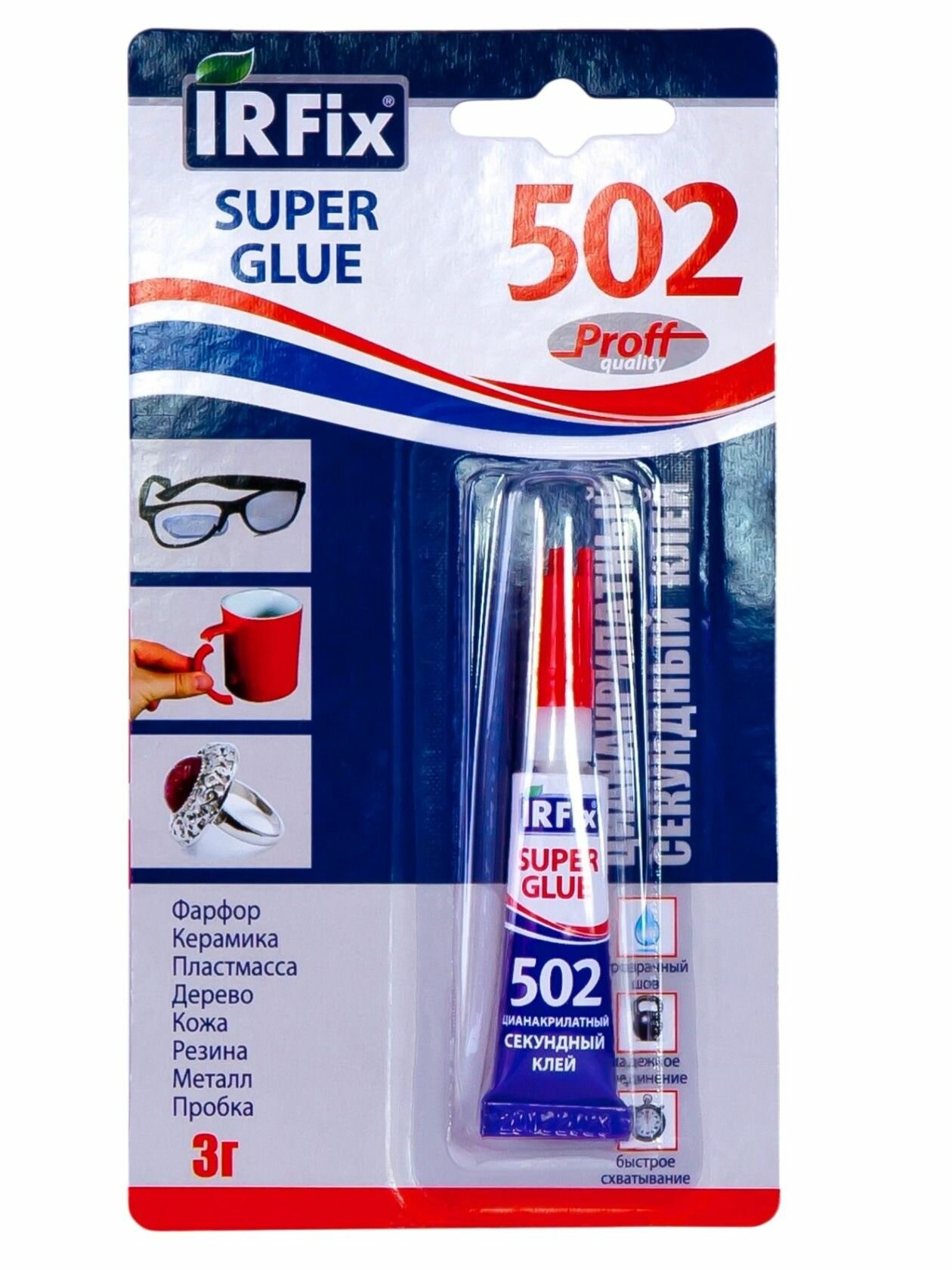 Клей секундный IRFIX Super Glue 502 цианакрилатный 3г бесцветный