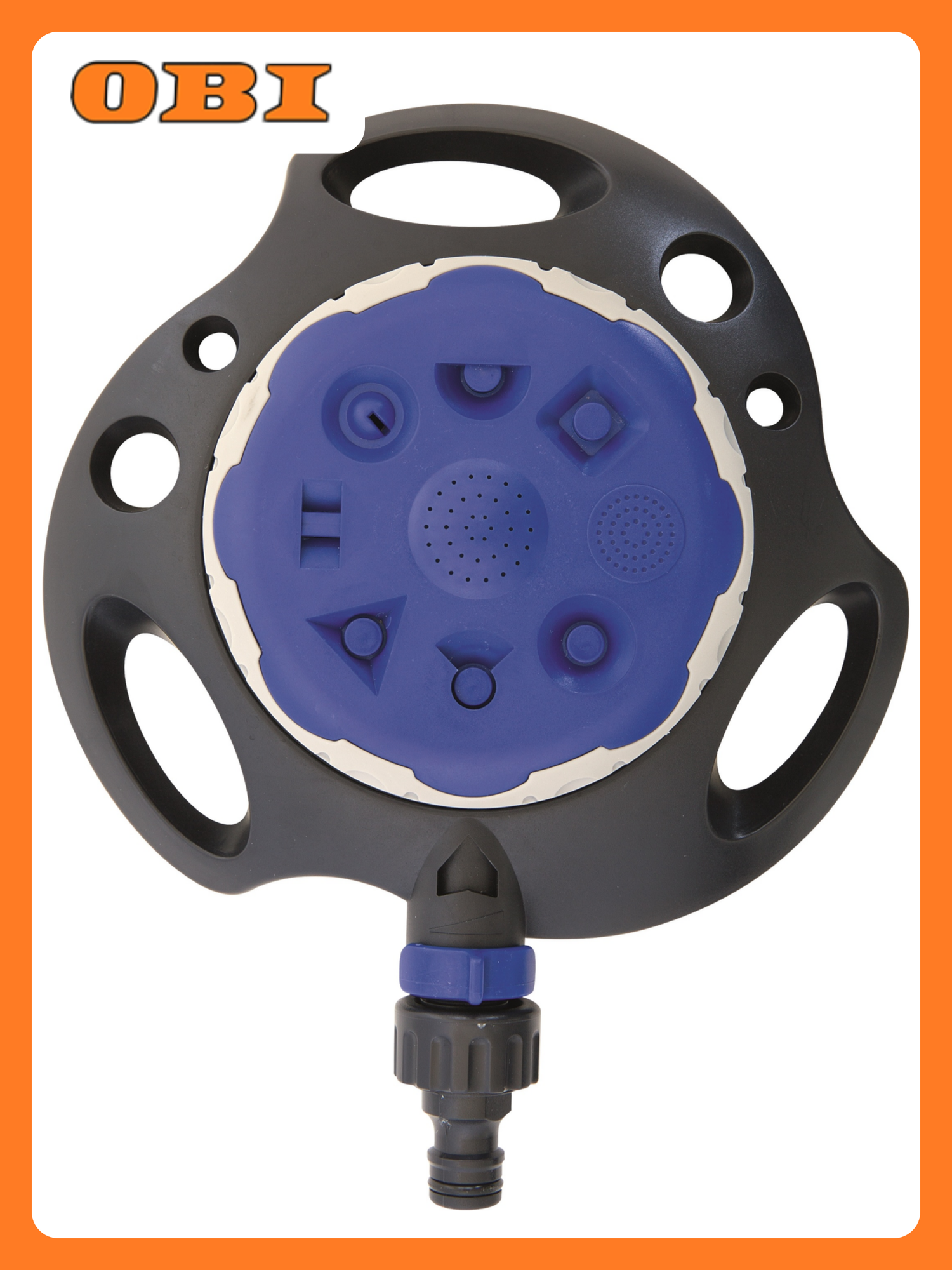 Дождеватель LUX-TOOLS "Comfort", круговой, 8 режимов, черный