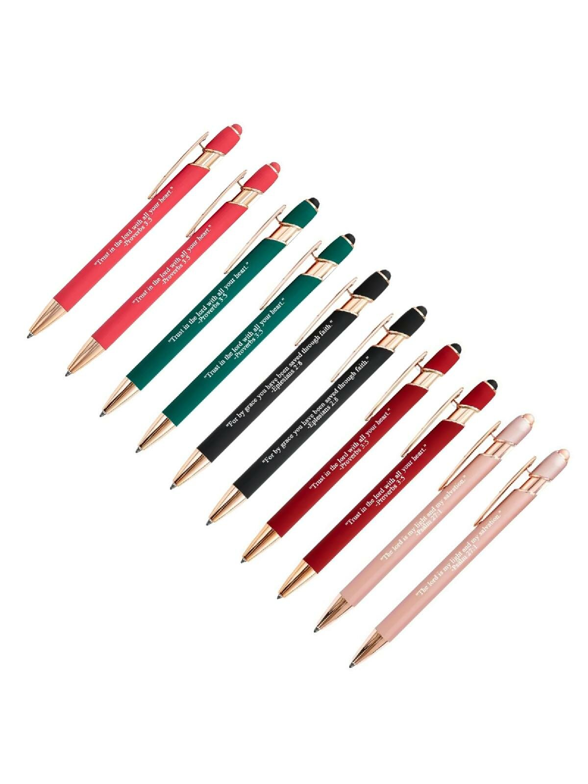 Шариковые ручки со стихами из Библии 10шт, выдвижная шариковая ручка для ежедневных заметок
