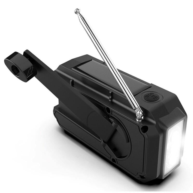 Солнечное Ручное Аварийное Радио AM/FM-Радио со Светодиодными Фонариками и USB-Зарядкой для Выживания в Кемпинге на открытом воздухе