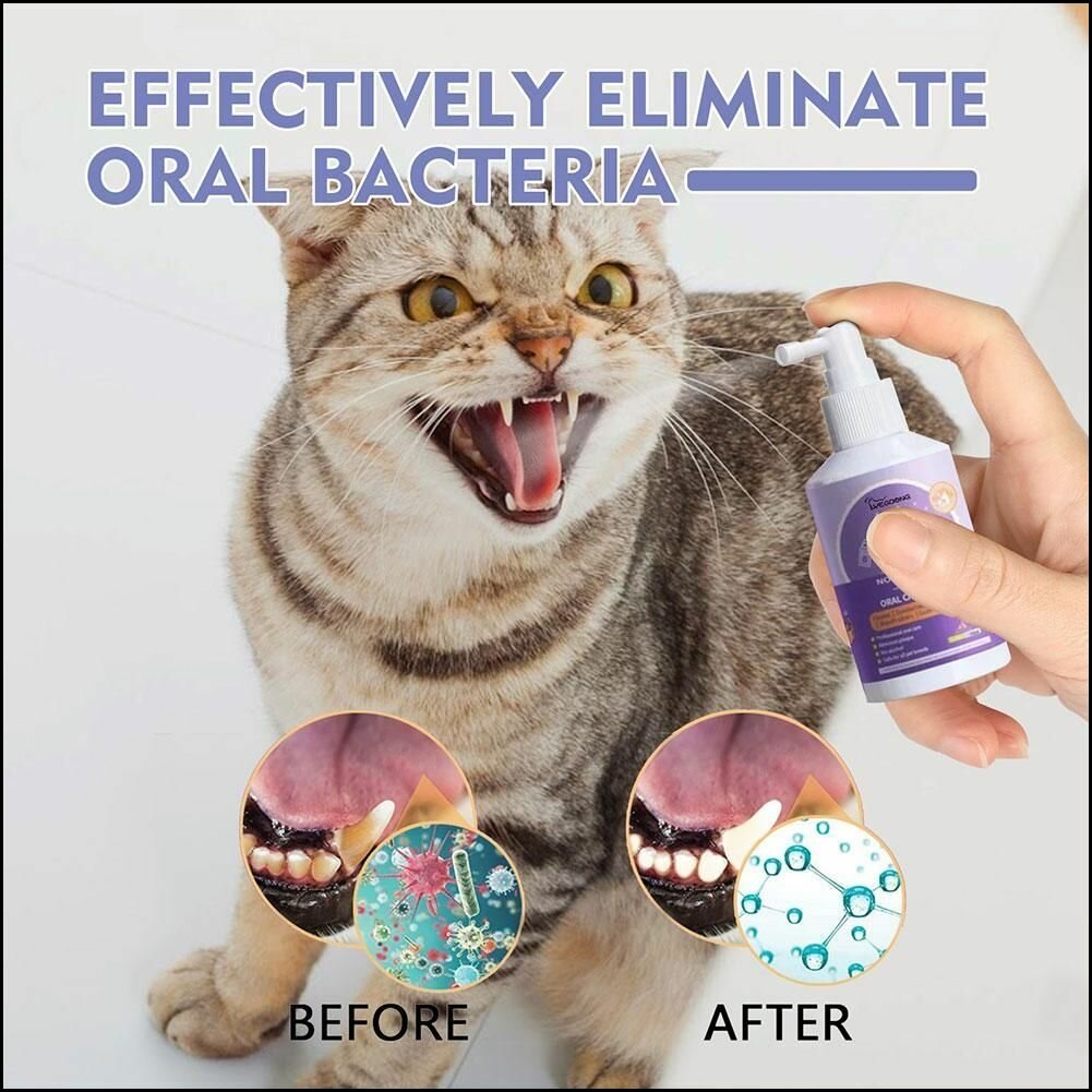Спрей для чистки полости рта домашних животных, 50 мл для собак и кошек