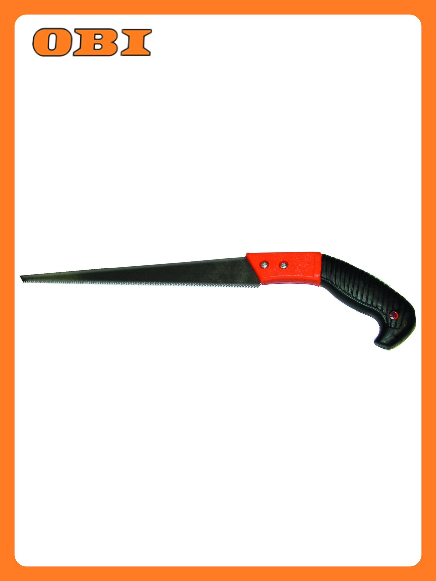 Ножовка, для дерева, 30 см, с фиксированным упором, черно-красная