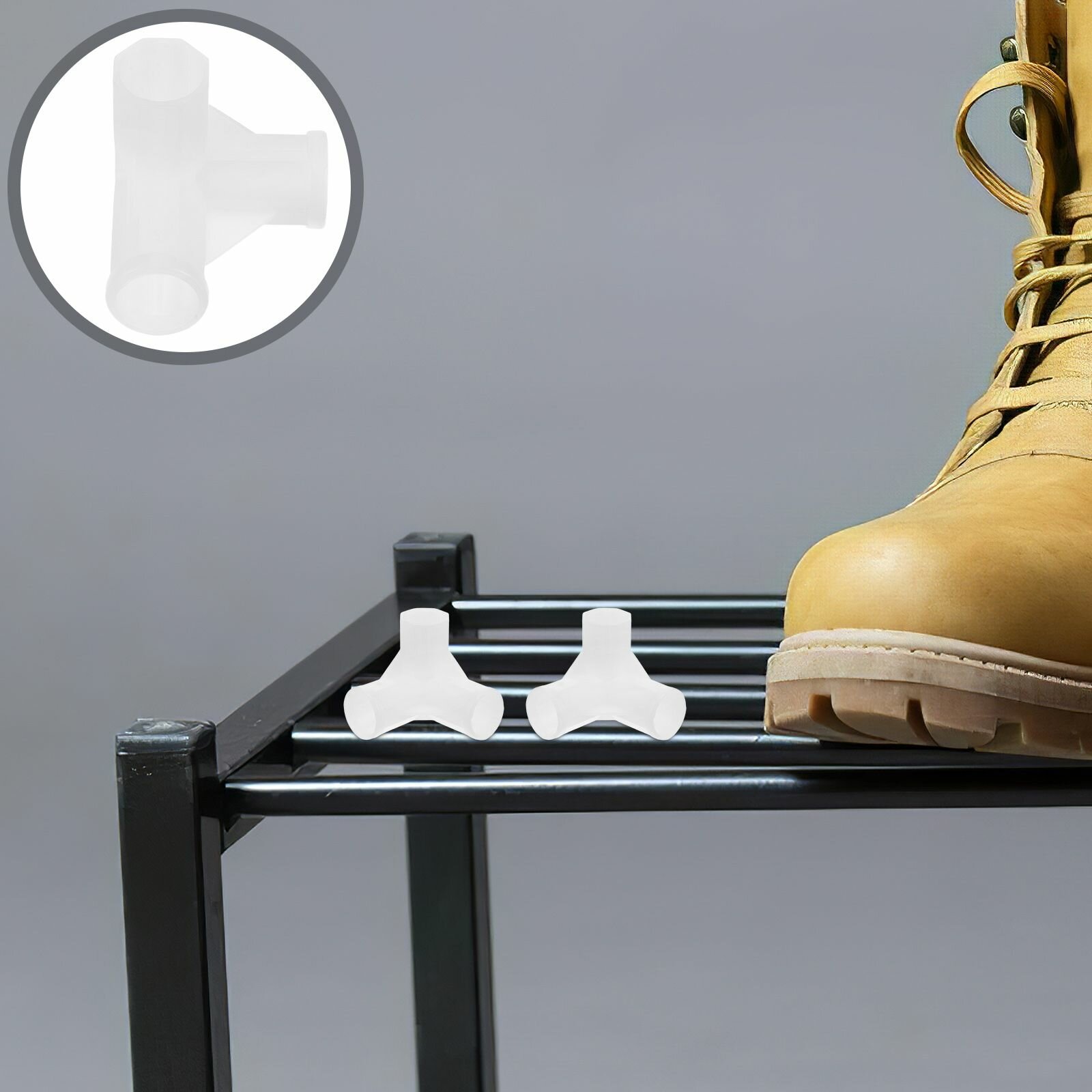 Набор из 10 белых пластиковых соединителей для шкафа, трехходовых, для сушилки и обувной полки