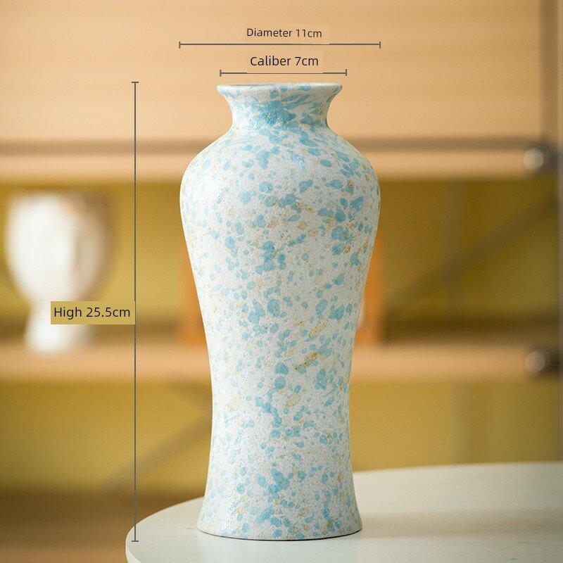 Простая керамическая ваза в стиле ретро для декора гостиной, для сухоцветов, настольное украшение, деревенская