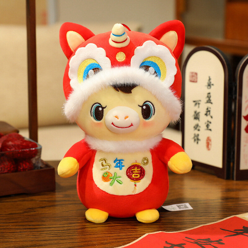 Талисман 2026 года Лошади, плюшевая лошадка, кукла на конную тематику, подарок на ежегодное собрание компании, логотип.