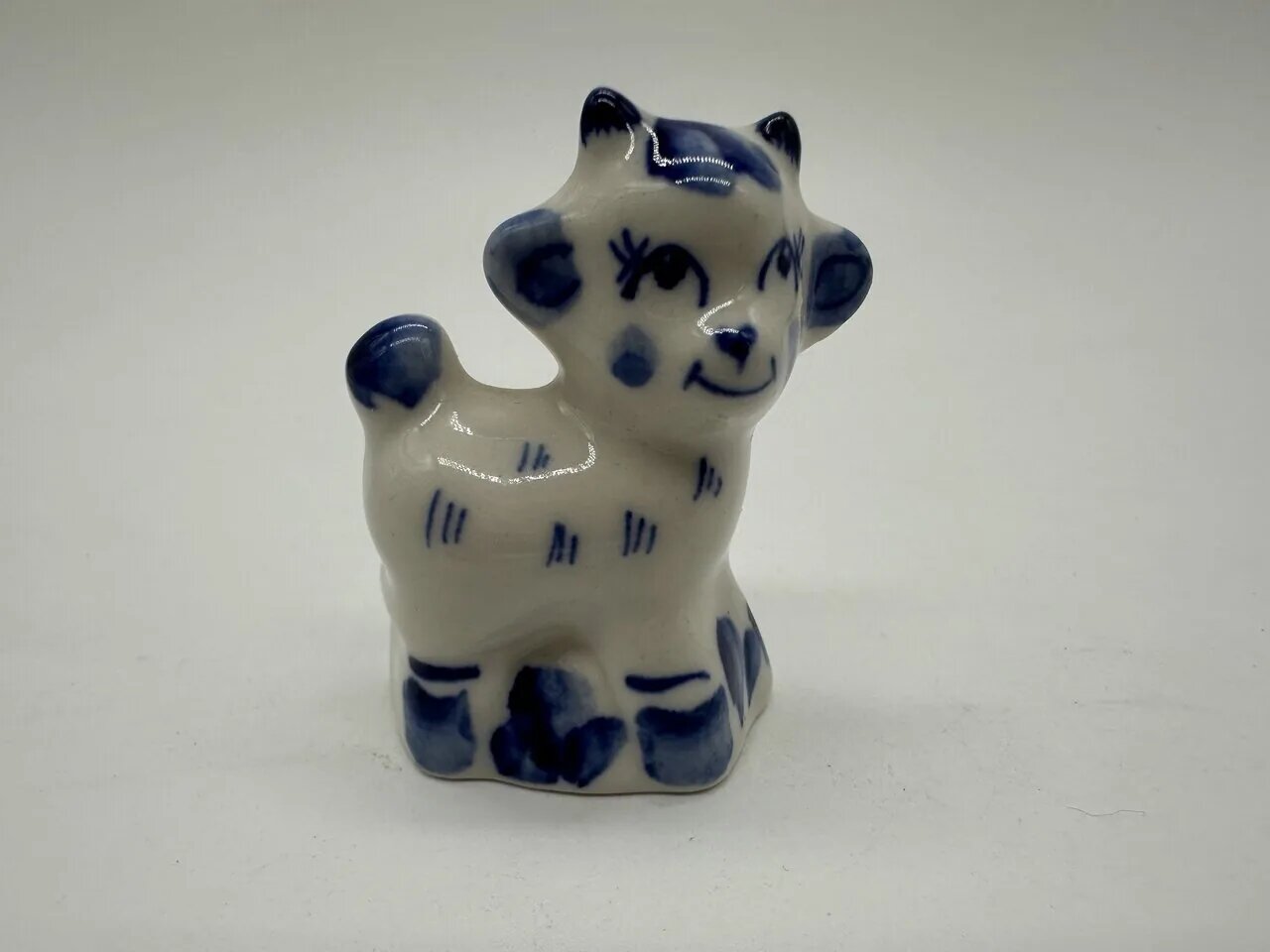 Статуэтка Козлёнок Гжель Фарфор винтажная